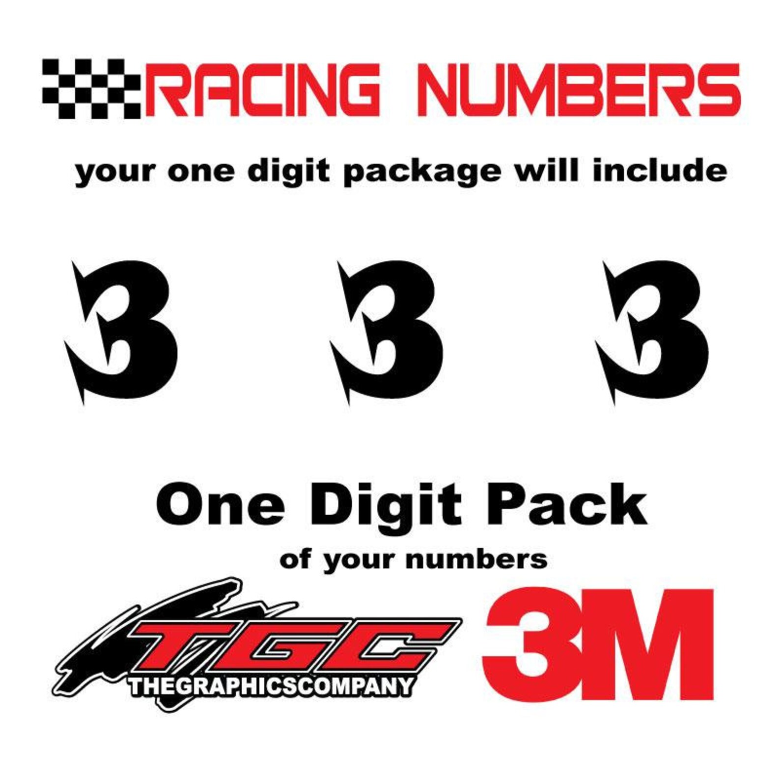 3 Inch Tall Racing Numbers Vinyl Decals Stickers MX ATV - Etsy