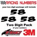 2 Inch Tall Racing Numbers Vinyl Decals Stickers MX ATV Boat Car Truck ...