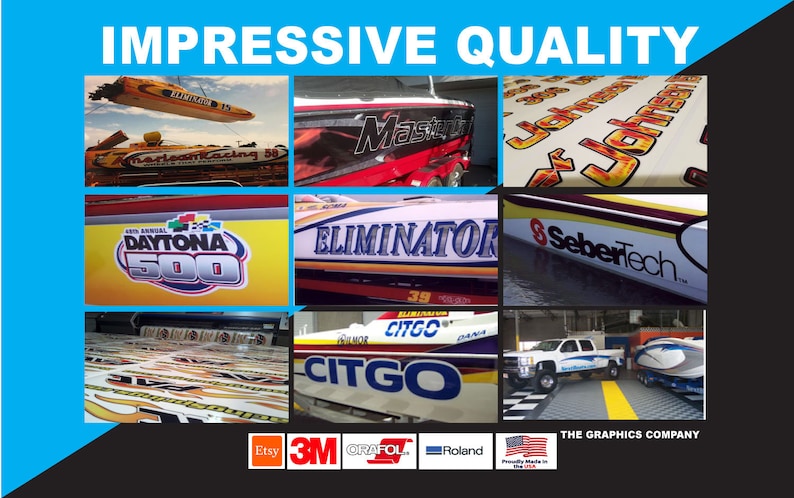 Linchen Stone Metallic Boat Registration Numbers Orletters Decals Vinyl ...