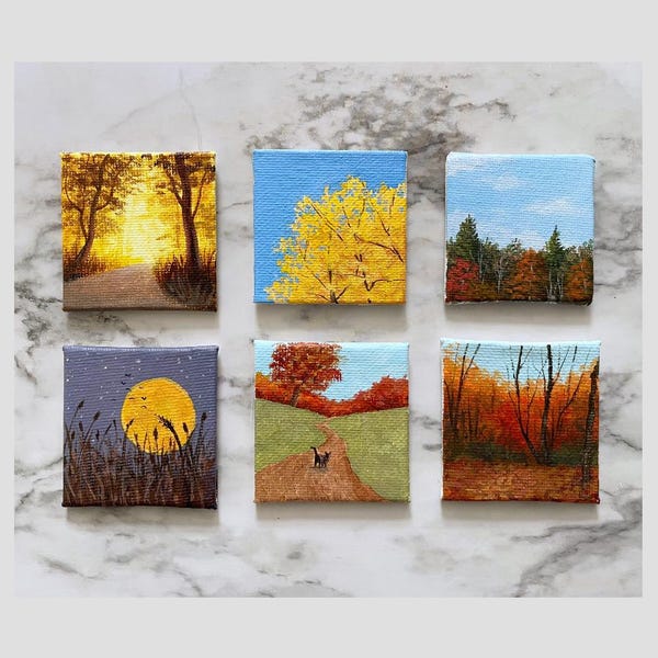 Mini Acrylic Painting - Etsy