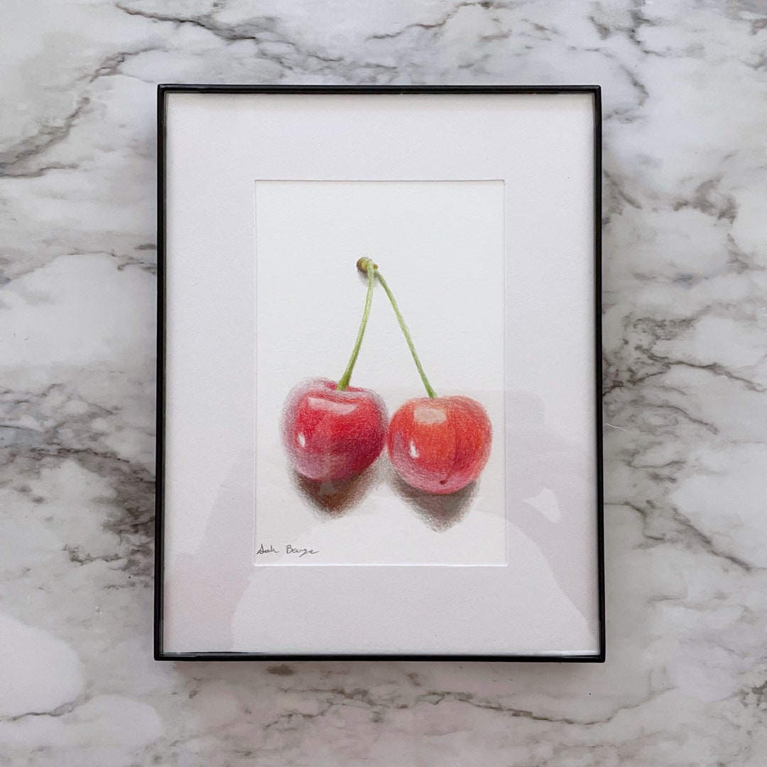 Original Cherries Drawing sweet Cherries - Etsy
