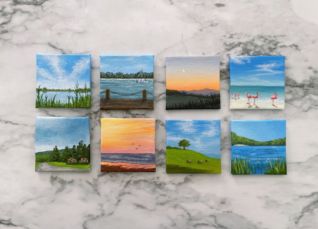 Mini Acrylic Paintings Pocket Paintings™ Original Miniature Landscape ...