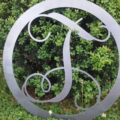 20 Inch Metal Circle Monogram Metal Sign 20 Inch-round | Etsy