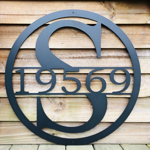 36 INCH Circle Monogram Last Name Metal Sign-metal Wall Art - Etsy