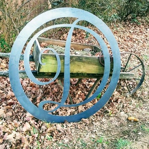 36 INCH Circle Monogram Metal Sign-metal Wall Art- 36 Inch-round ...