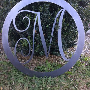 36 INCH Circle Monogram Metal Sign-metal Wall Art- 36 Inch-round ...