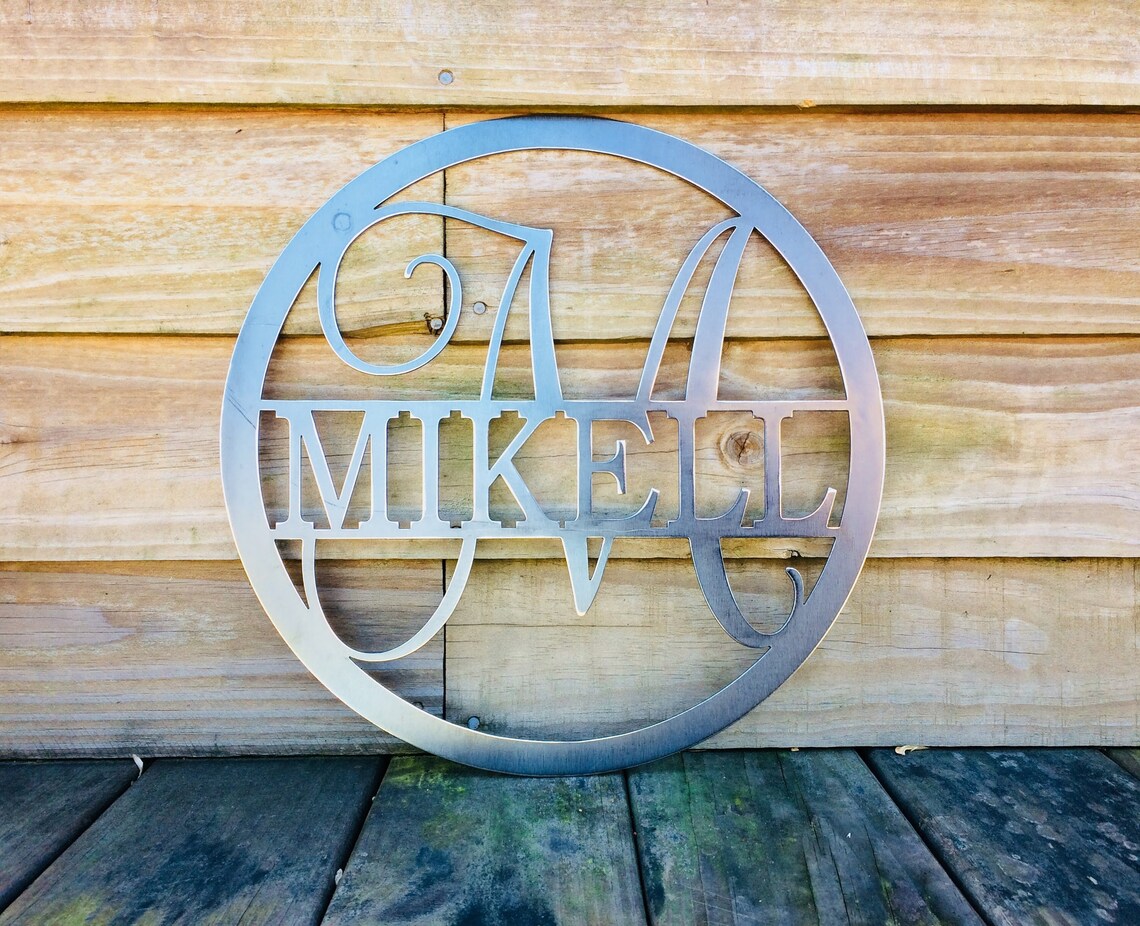 36 INCH Circle Monogram Last Name Metal Sign-metal Wall Art | Etsy