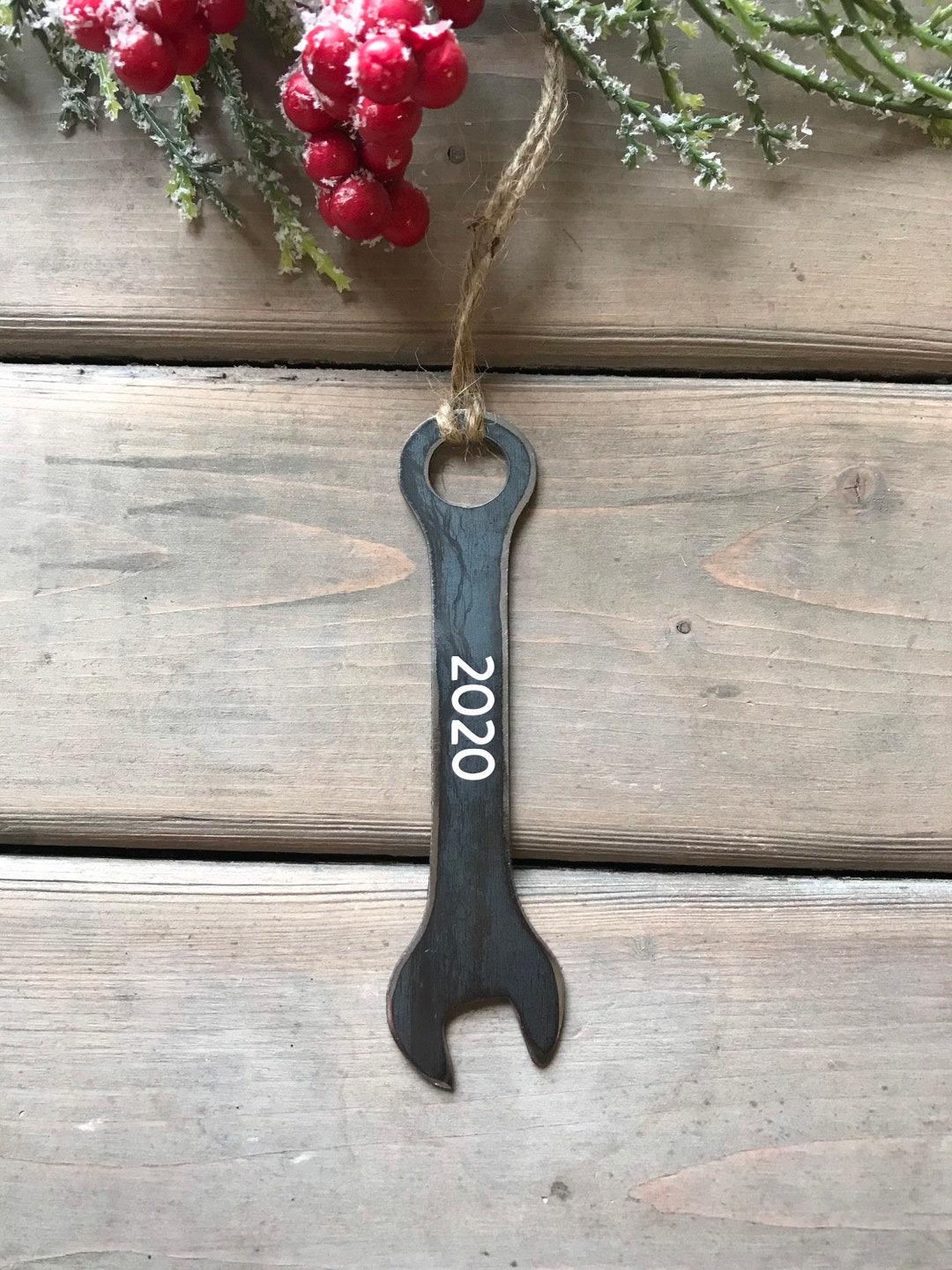 Wrench Christmas Metal Ornament, Christmas Decor, Rustic Christmas ...