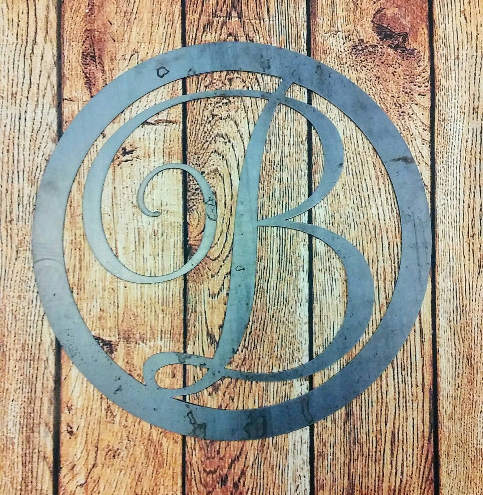28 Inch Circle Monogram Metal Sign 28 Inch-round Monogram - Etsy