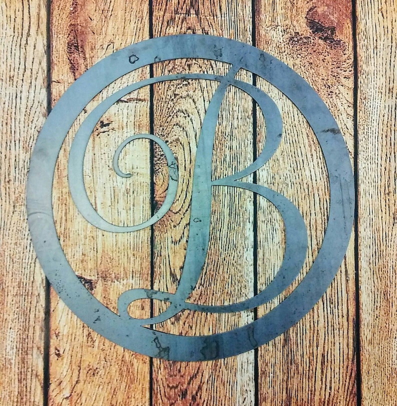 36 INCH Circle Monogram Metal Sign-metal Wall Art- 36 Inch-round ...