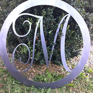 36 INCH Circle Monogram Metal Sign-metal Wall Art- 36 Inch-round ...