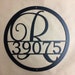 28 Inch Circle Monogrammed Metal Sign With House Number, Monogrammed ...