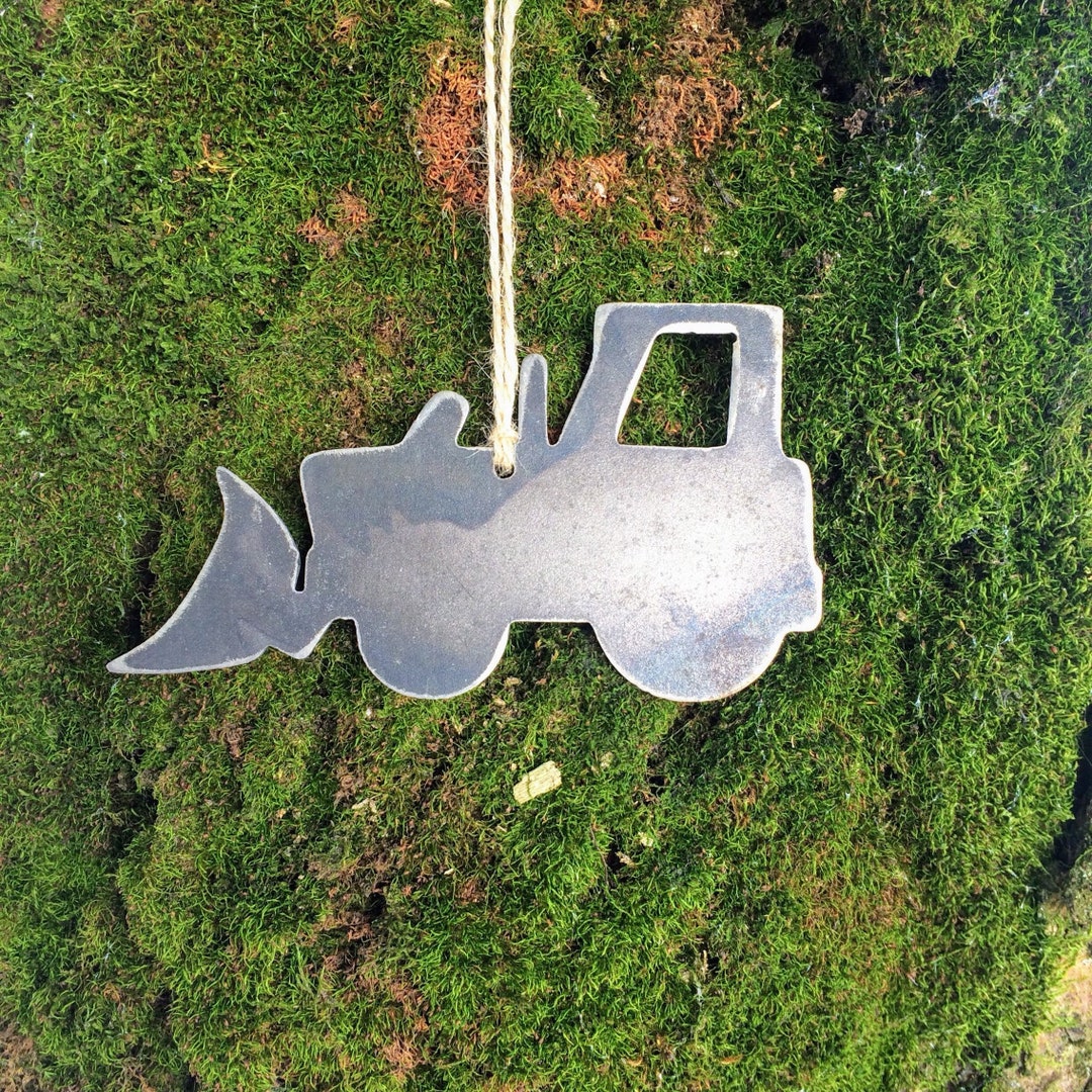 Bulldozer Metal Christmas Ornament, Christmas Decor, Rustic Christmas ...