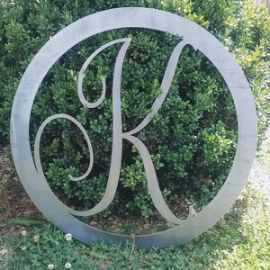 36 INCH Circle Monogram Metal Sign-metal Wall Art- 36 Inch-round ...