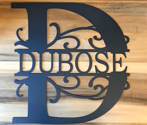 Split Monogram 20 Inch Custom Monogramed Metal Sign With | Etsy