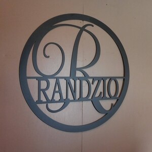 36 INCH Circle Monogram Last Name Metal Sign-metal Wall Art ...