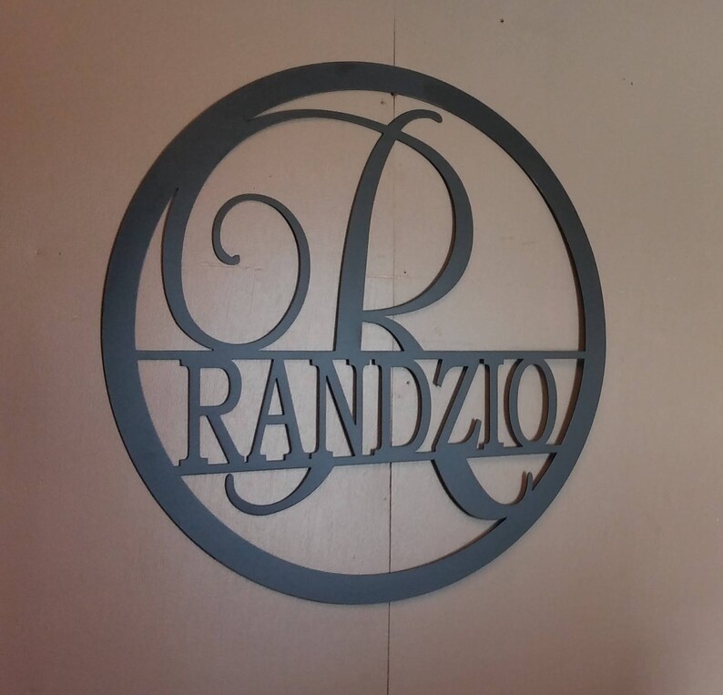 36 INCH Circle Monogram Last Name Metal Sign-metal Wall Art - Etsy