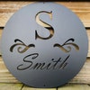 24 INCH Circle Monogram With Family Last Name, Personalized Monogram ...