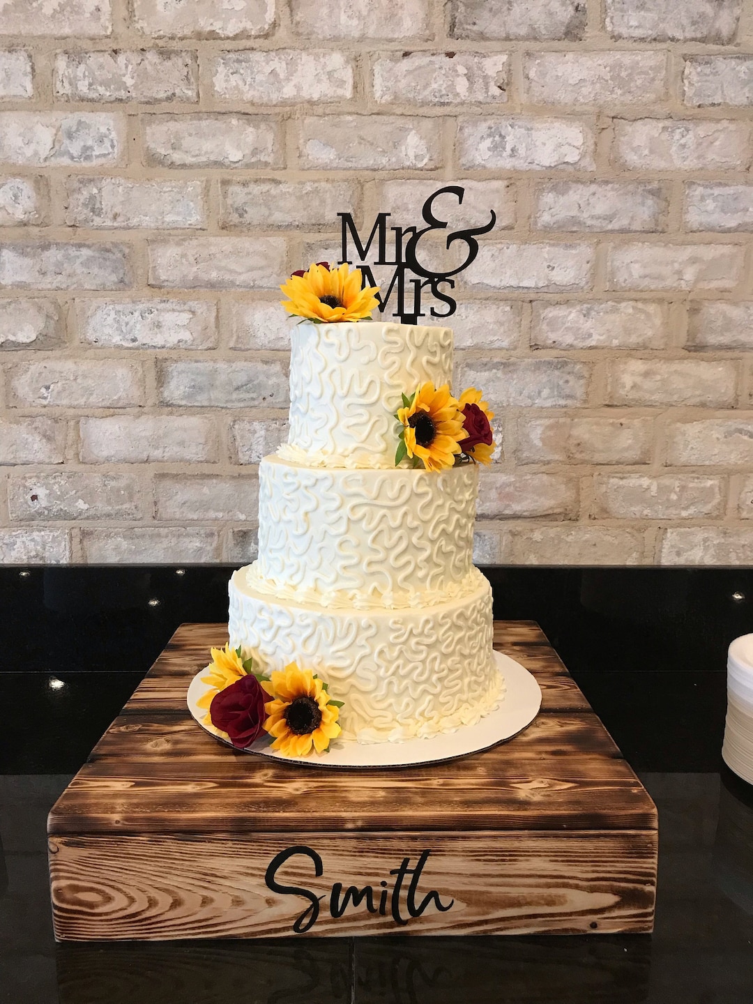 20 Inch Wedding Cake Stand, Wood Cake Stand, Square Cake Stand, Boho ...