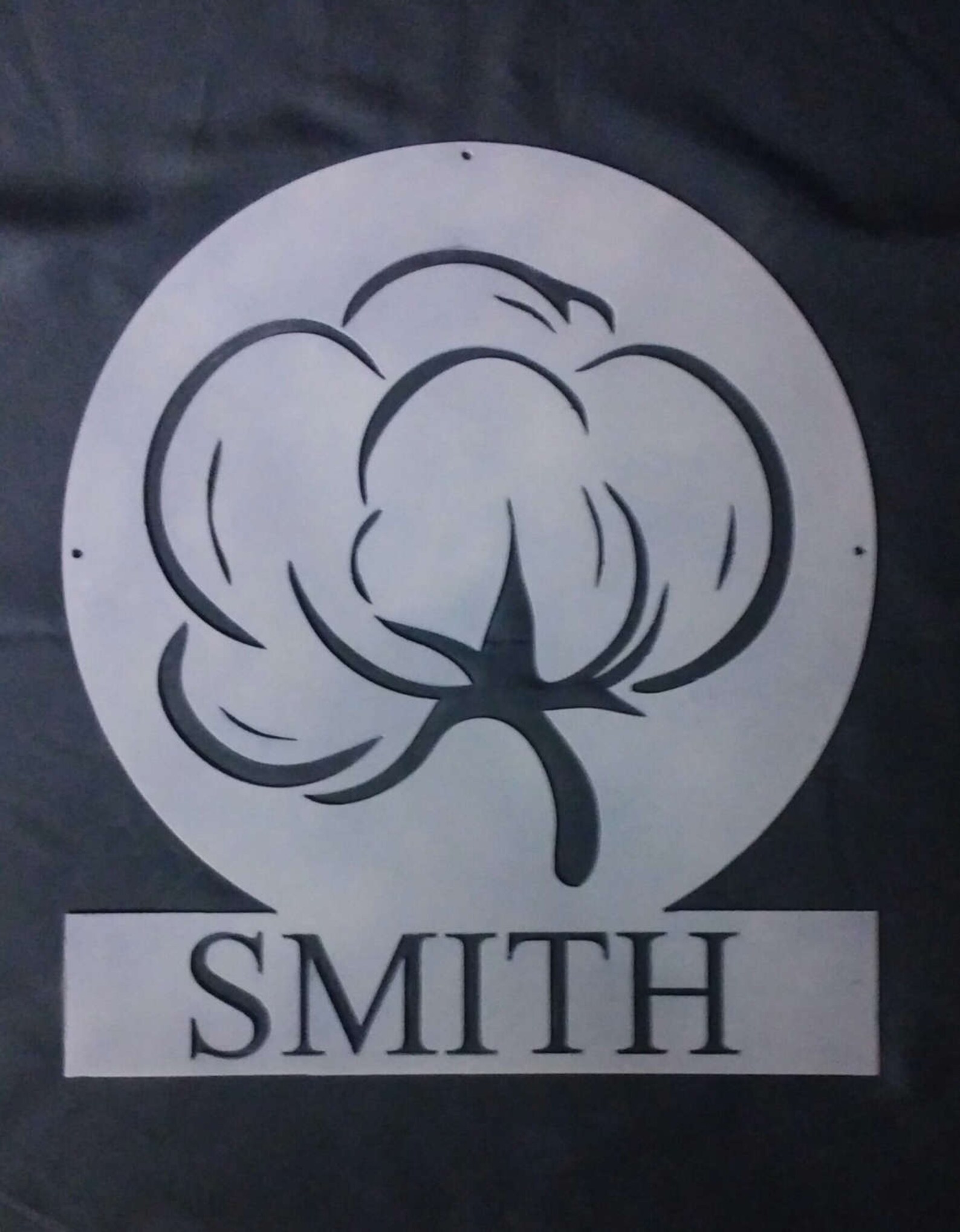 20 Inch Cotton Metal Sign With Last Name, Cotton Sign, Metal Art - Etsy