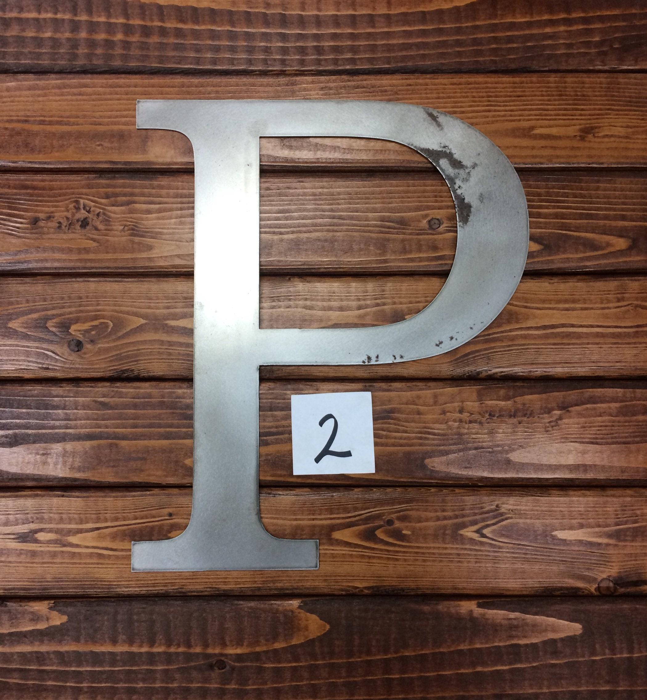 Clearanced Raw Metal Letter P - 15 3/8