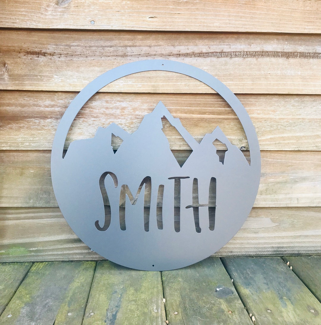 15 Inch Circle Custom Mountain Metal Sign/adventure Awaits Metal Sign ...
