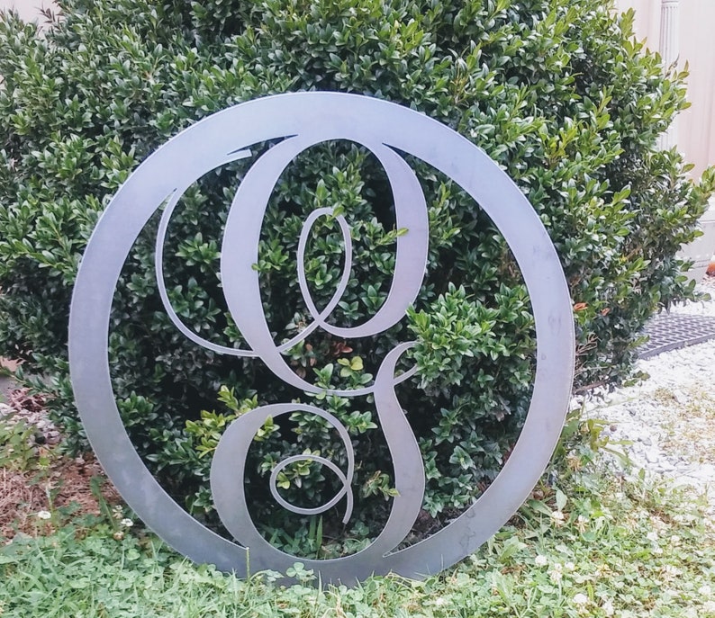 36 INCH Circle Monogram Metal Sign-metal Wall Art- 36 Inch-round ...