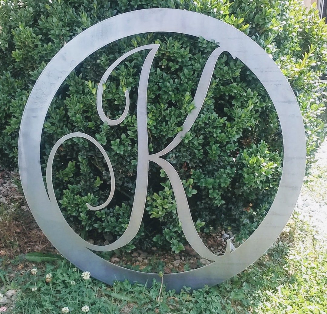 28 Inch Circle Monogram Metal Sign 28 Inch-round Monogram Metal Sign ...