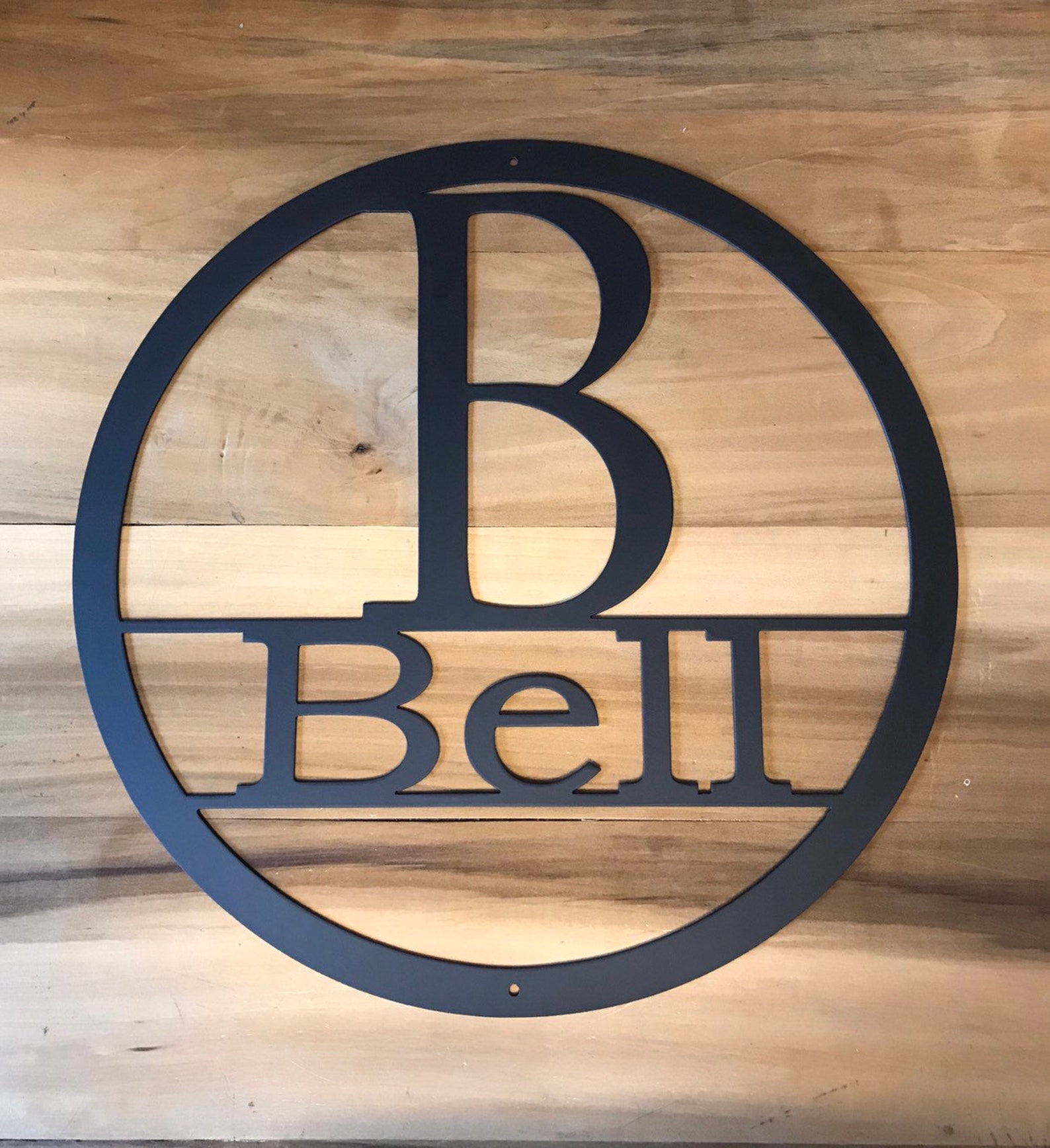 15 Inch Circle Modern Personalized Family Name Metal Sign/ Housewarming ...