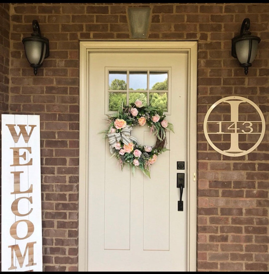 20 Inch Circle Monogrammed Metal Sign With Family Last Name, Metal Wall ...