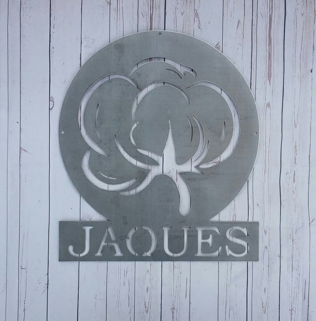 20 Inch Cotton Metal Sign With Last Name, Cotton Sign, Metal Art - Etsy