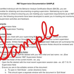 BCBA Supervision Packet for RBT Supervision - Etsy