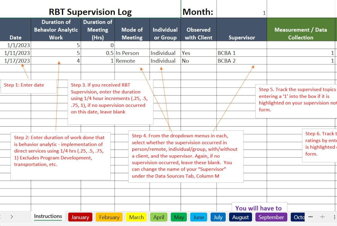 BCBA Supervision Packet for RBT Supervision - Etsy