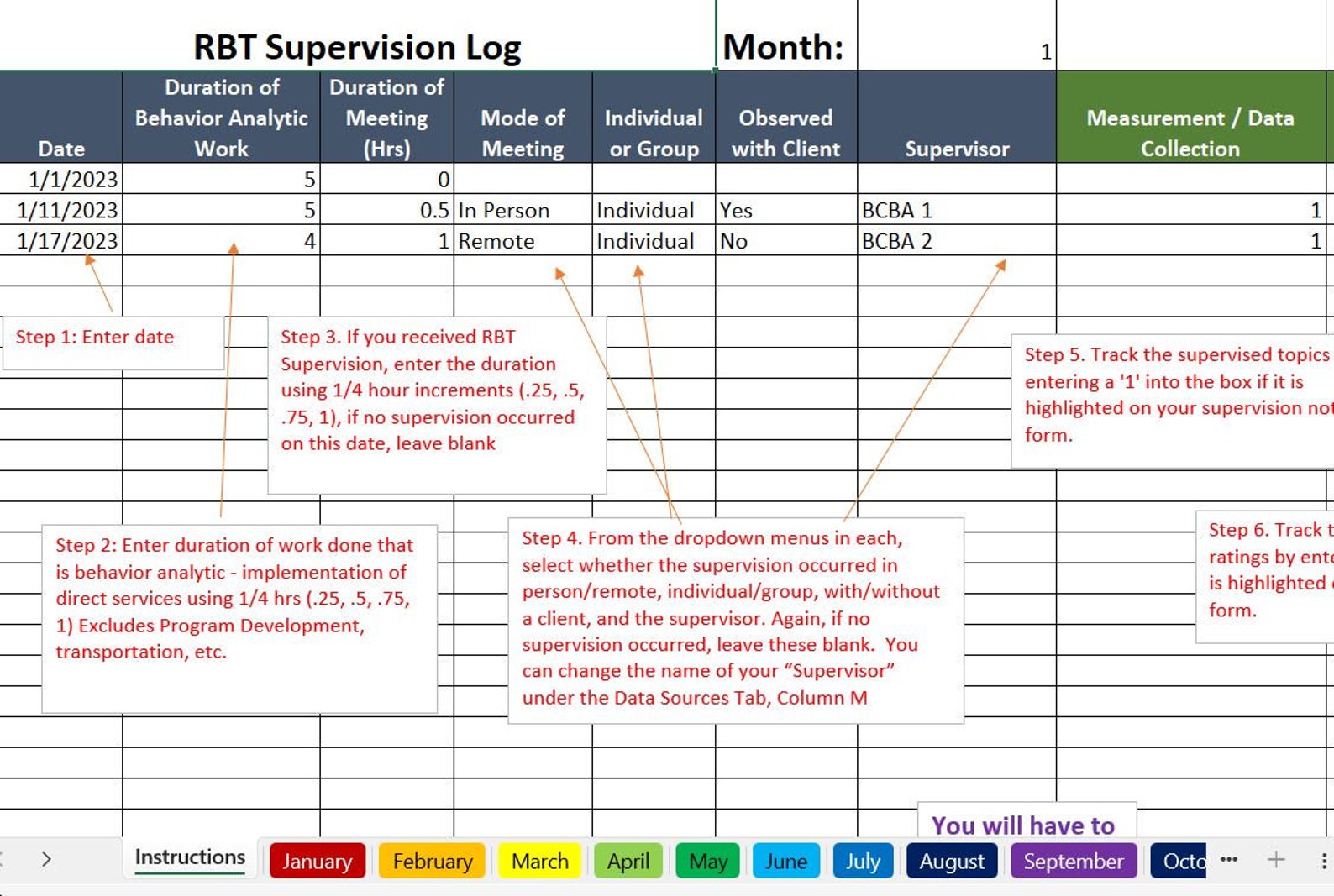 BCBA Supervision Packet for RBT Supervision - Etsy