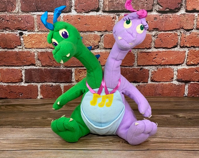 Vintage Dragon Tales Zak and Wheezie Plush Stuffed Animal Playskool ...