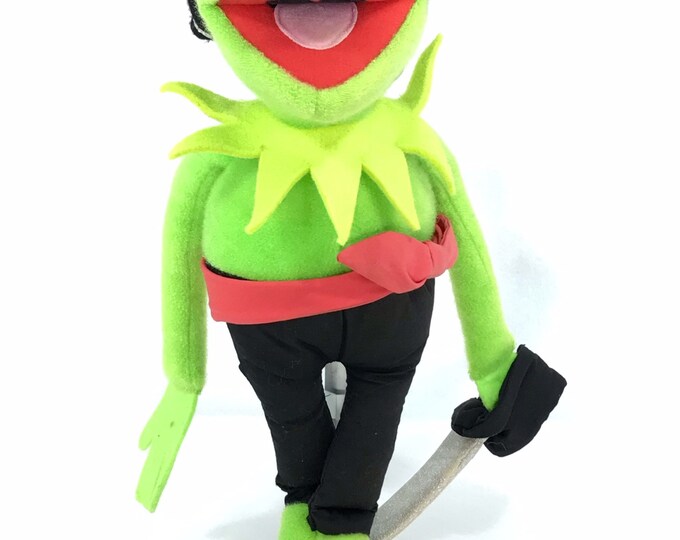 Vintage Kermit the Frog Pirate Plush Doll Treasure Island Captain ...