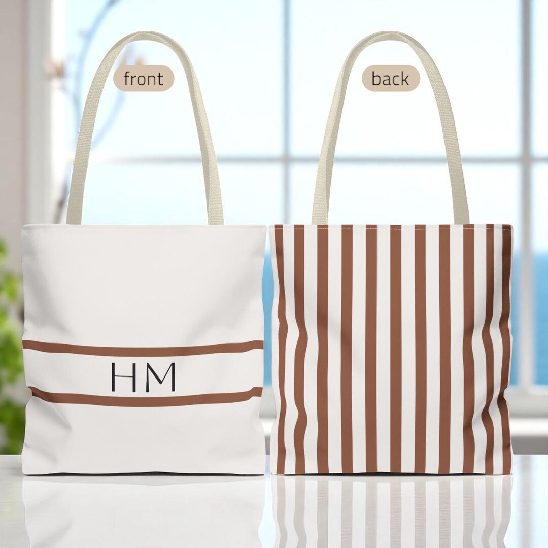 Custom Monogram Tote Bag, Personalized Initials Bag for Women ...