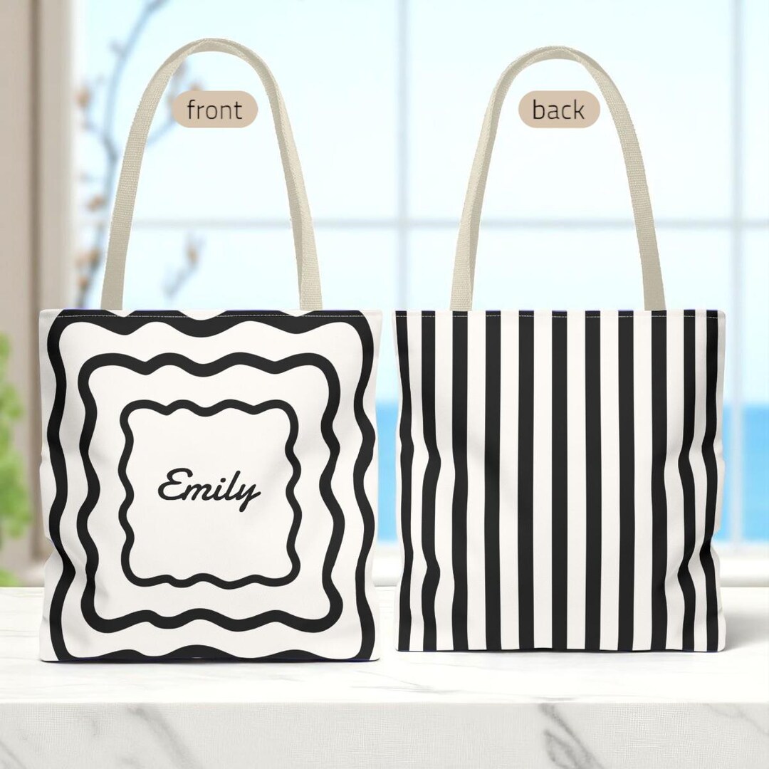 Custom Monogram Tote Bag, Personalized Initials Bag for Women ...