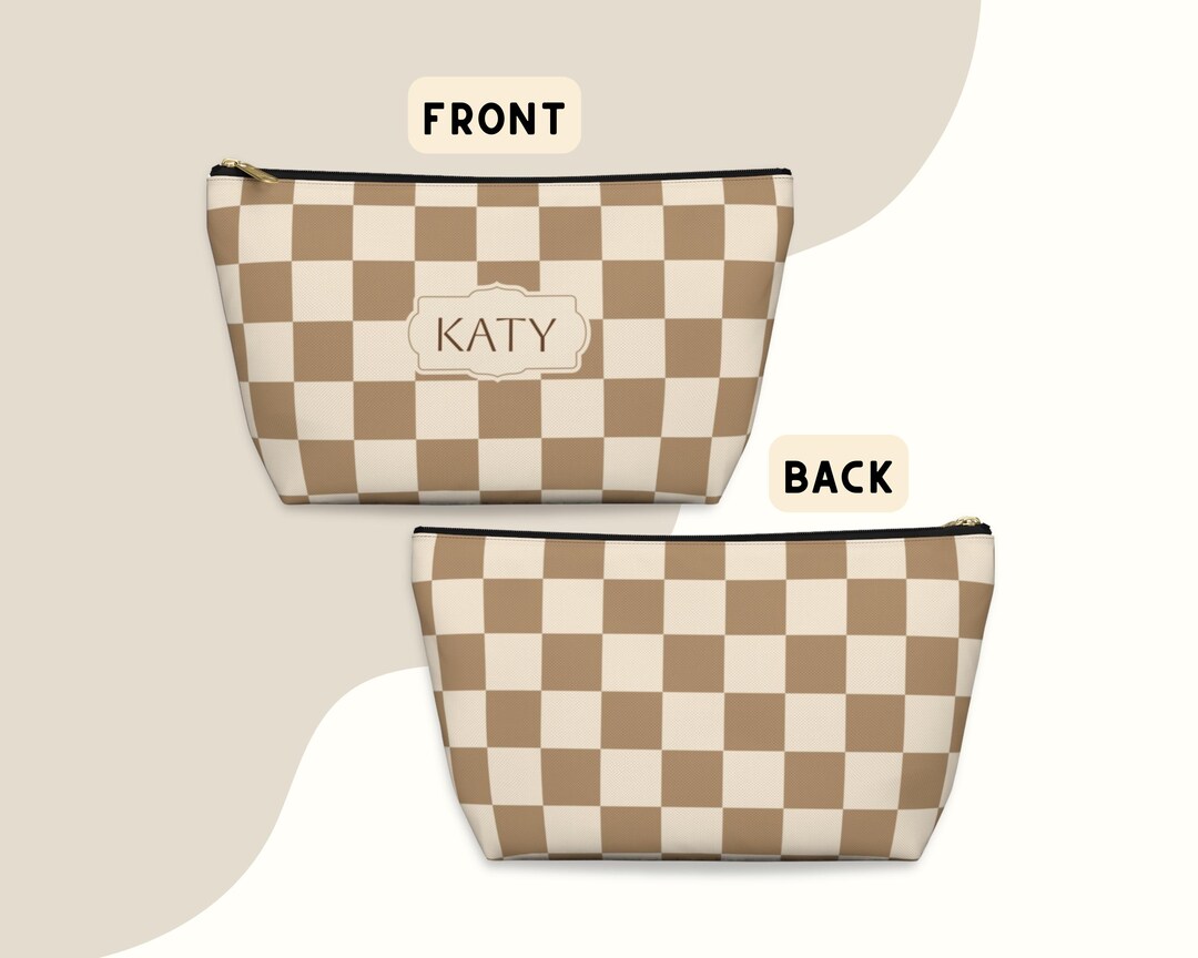 Custom Checker Makeup, Personalized Bridesmaid Proposal Pouch, Maid of ...