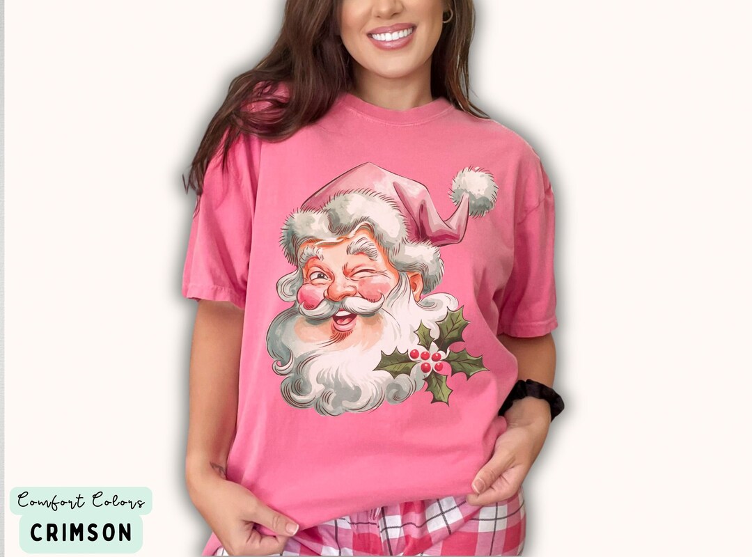 Comfort Colors® Big Santa Face Shirt, Christmas Shirt, Holiday Season ...