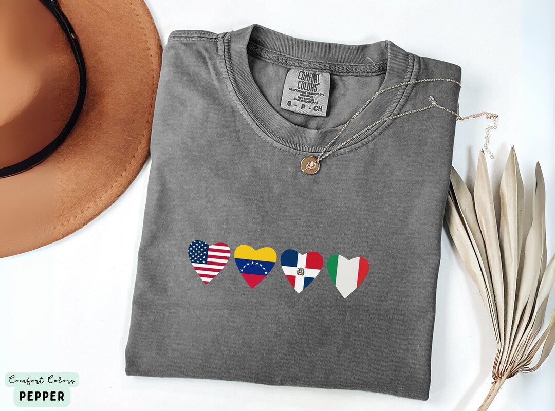 Comfort Colors® Custom Flags Shirt, Immigrant Shirt, Immigrant Gift ...