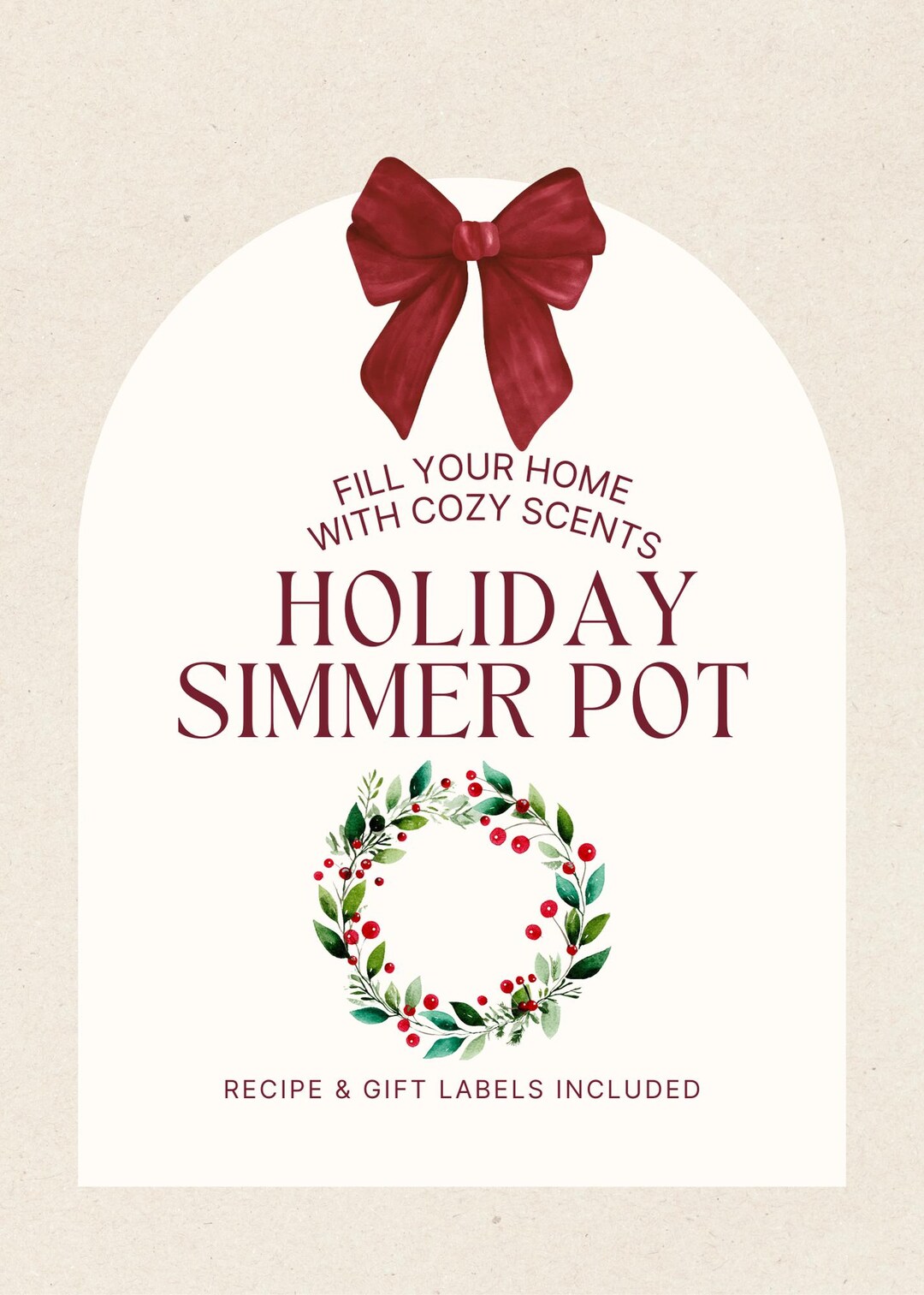 Holiday Simmer Pot | Printable Recipe, Mason Jar Lid Label & Recipe ...