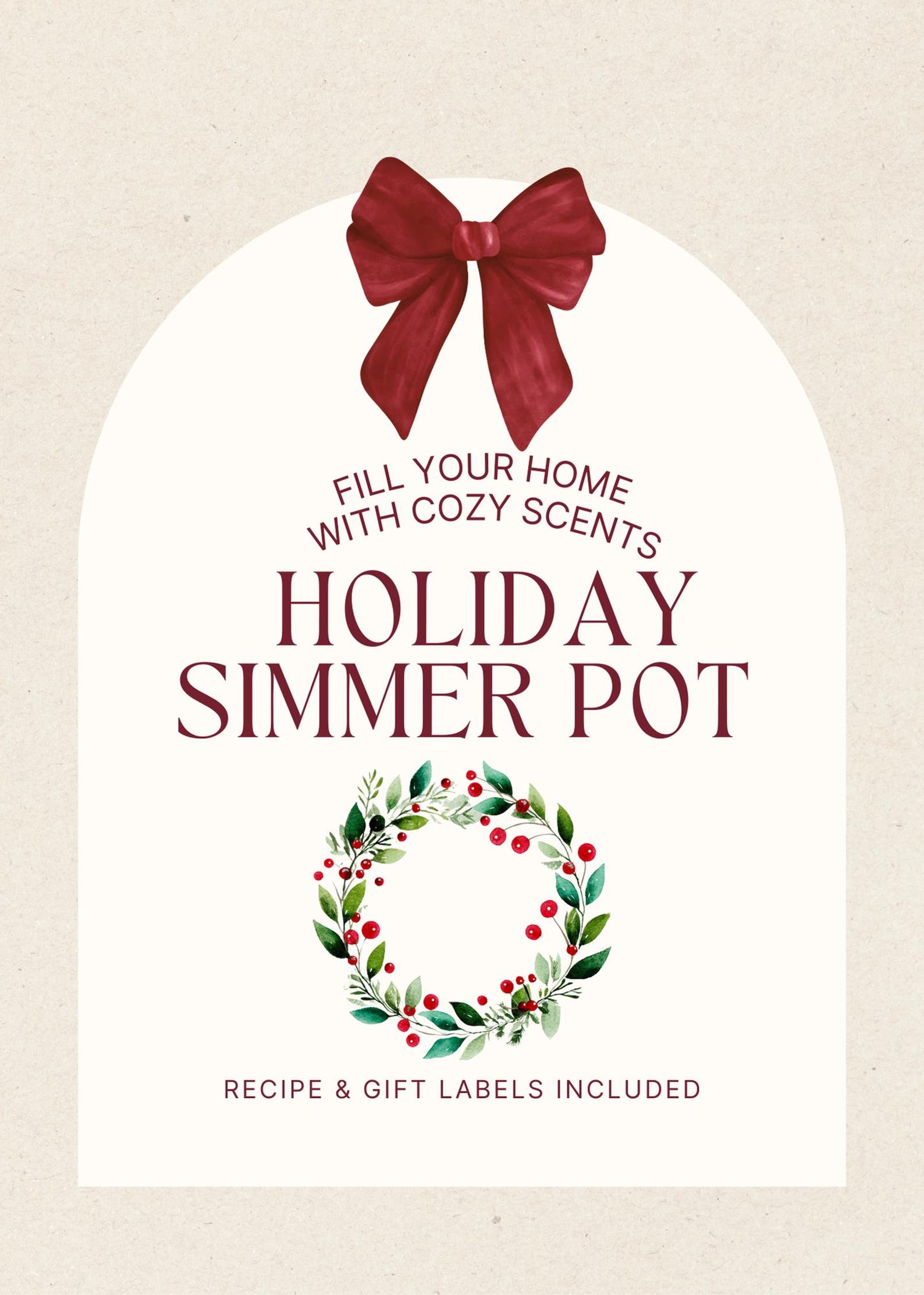 Holiday Simmer Pot | Printable Recipe, Mason Jar Lid Label & Recipe ...