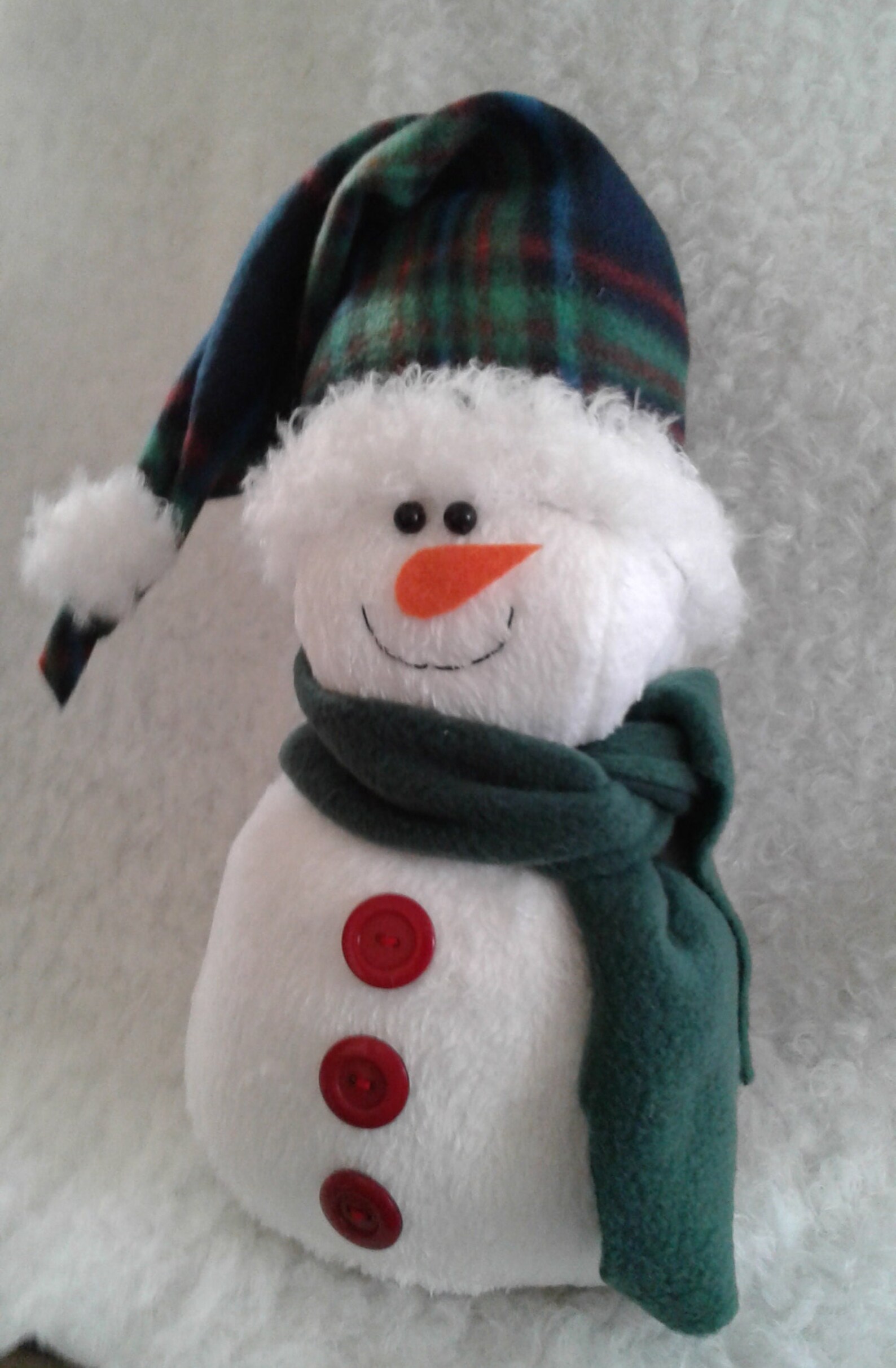 Plush Roly Poly Snowman: Holiday Cotton Decor - Etsy