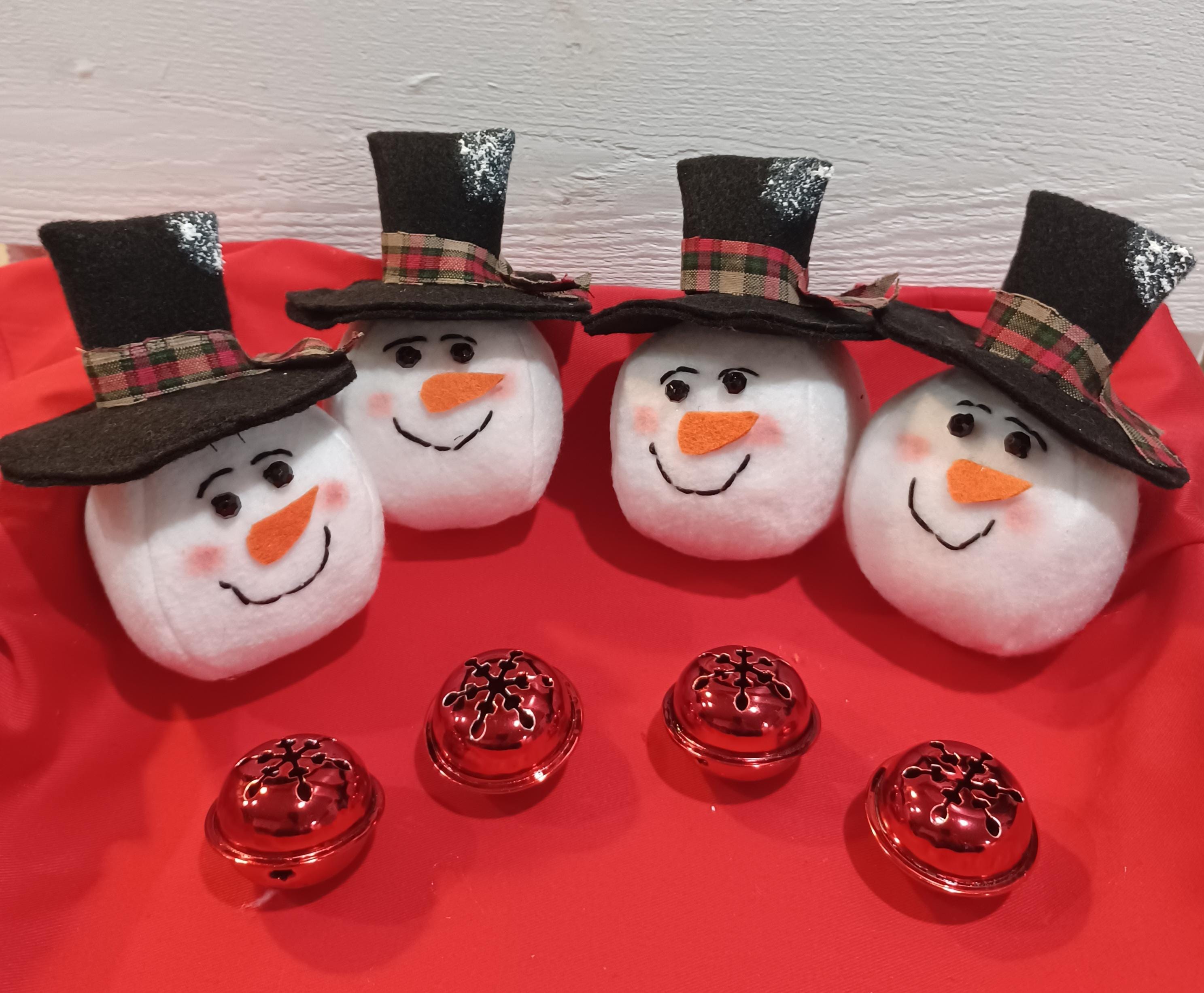 Snowman Bowl Fillers, Fleece Christmas Holiday Decor (set of 4) - Etsy