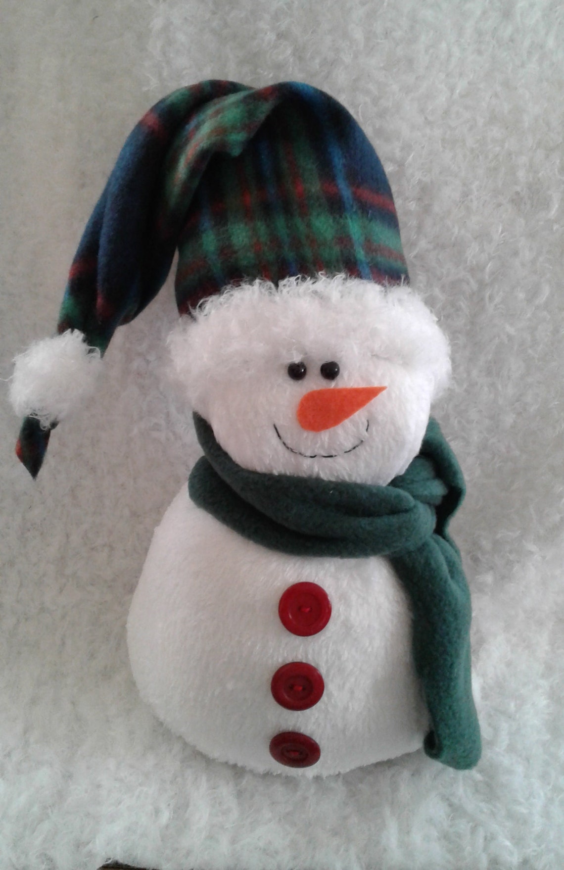 Plush Roly Poly Snowman: Holiday Cotton Decor - Etsy