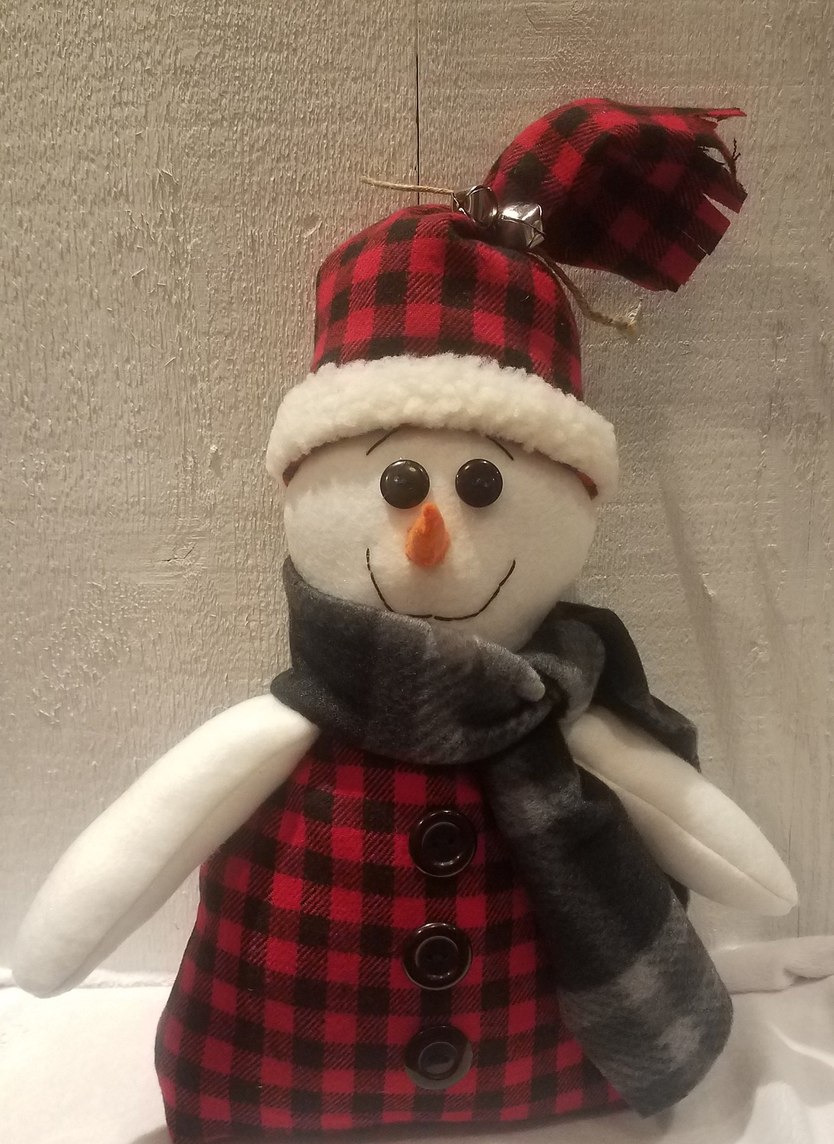 Buffalo Check Snowman, Snowman Shelf Sitter, Holiday Snowman, Christmas ...