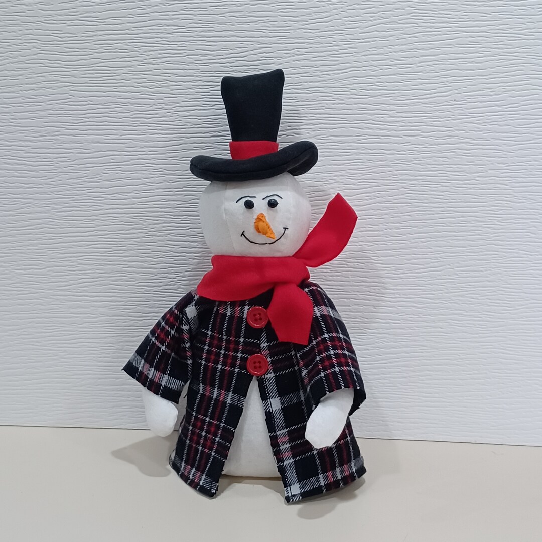 Cotton Flannel Snowman: Country Christmas Holiday Decor (11in) - Etsy
