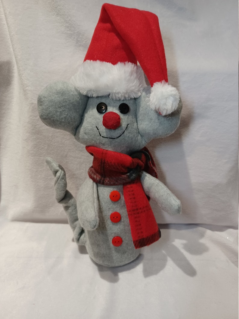 Fleece Christmas Mouse: Holiday Shelf Decor (12in) - Etsy