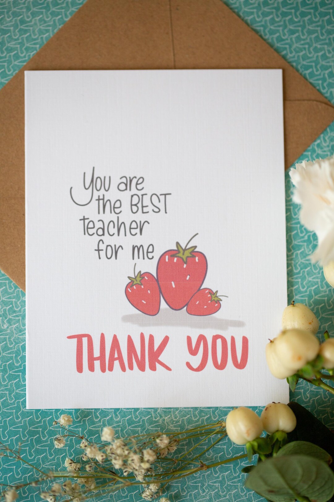 Thank You Card for Favorite Teacher - Kindergarden, Elementary, 1st 2nd ...